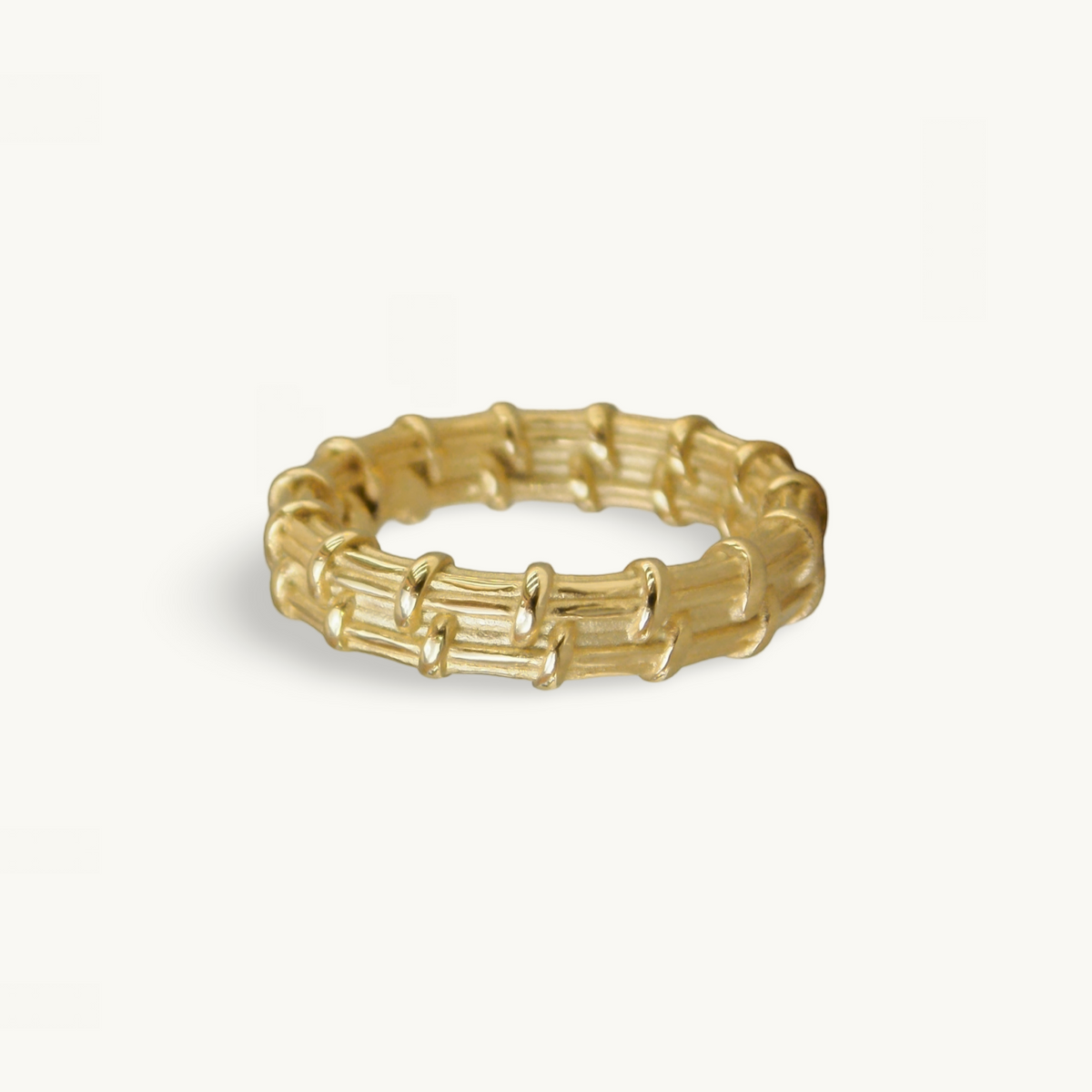 Gold rattan texture ring – Rhodes Avenue